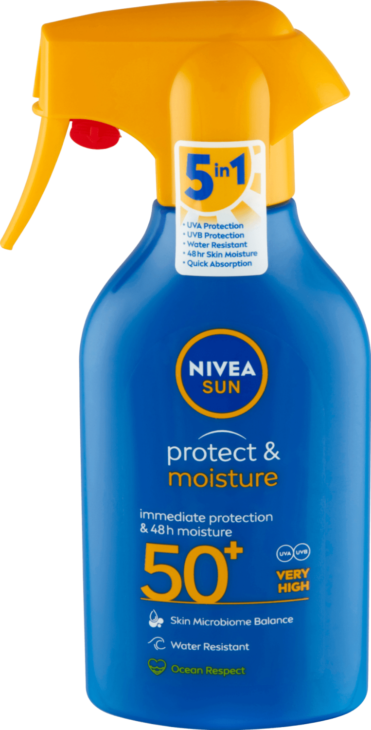 Sprej za sunčanje NIVEA sun protect&moisture SPF50+ 270ml - Cenoteka