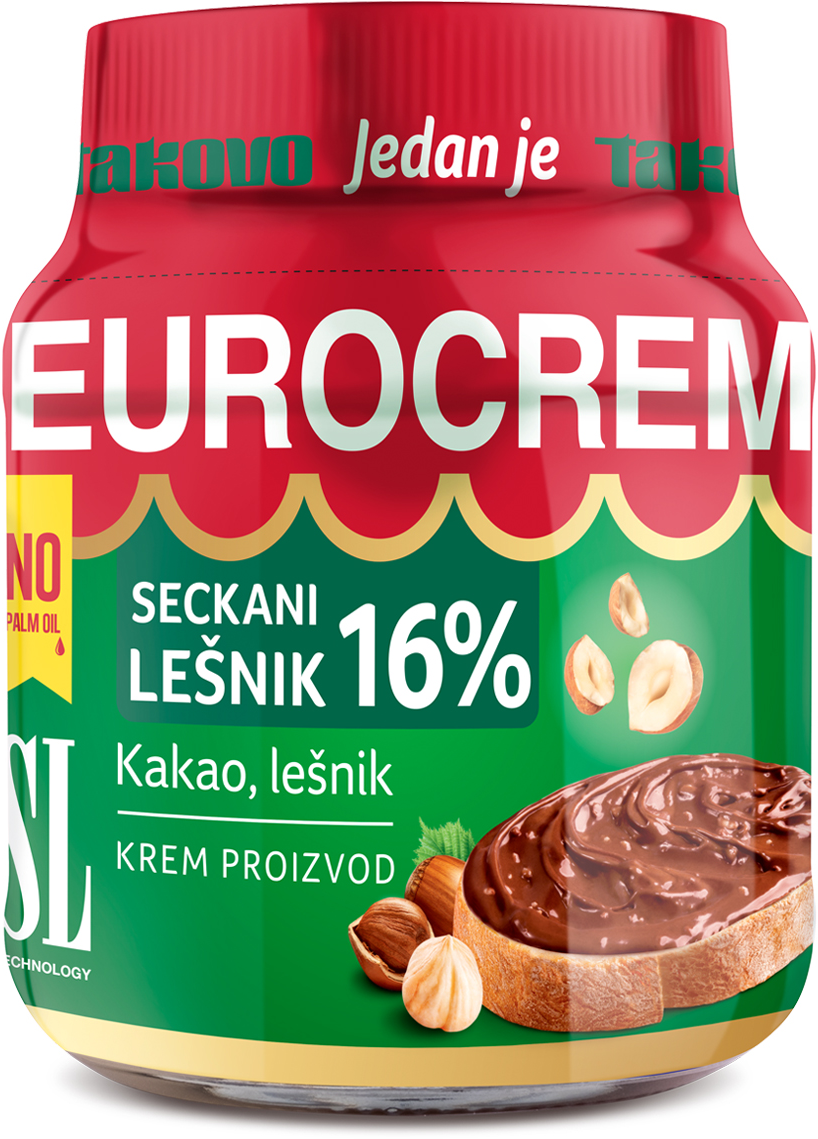Eurokrem seckani lešnik 16% TAKOVO 350g - Cenoteka