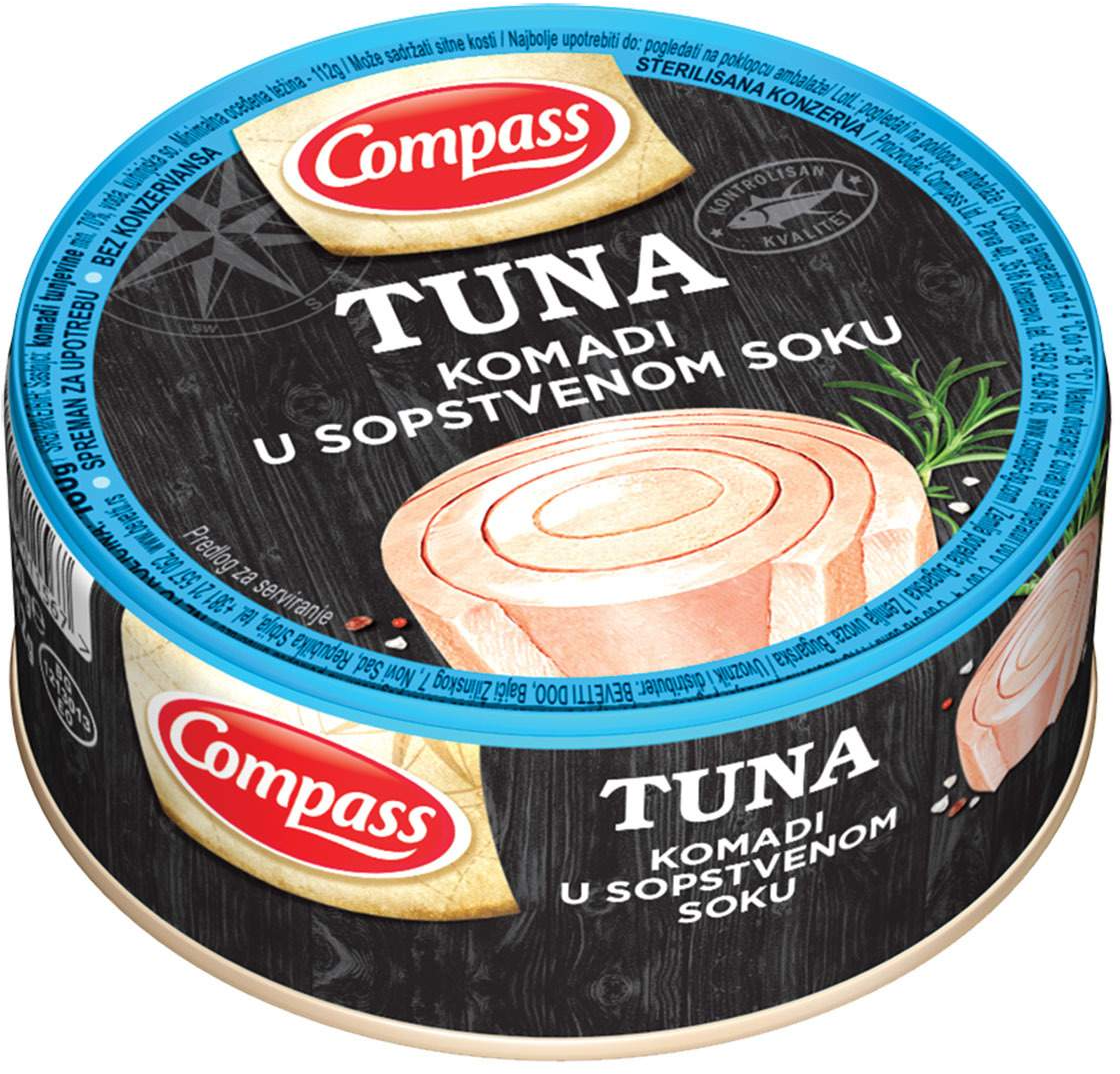 Tunjevina COMPASS komadi u sopstvenom sosu 160g - Cene i Akcije