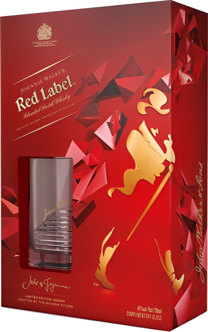 Viski JOHNNIE WALKER red label 0,7l + 2 čaše - Cenoteka