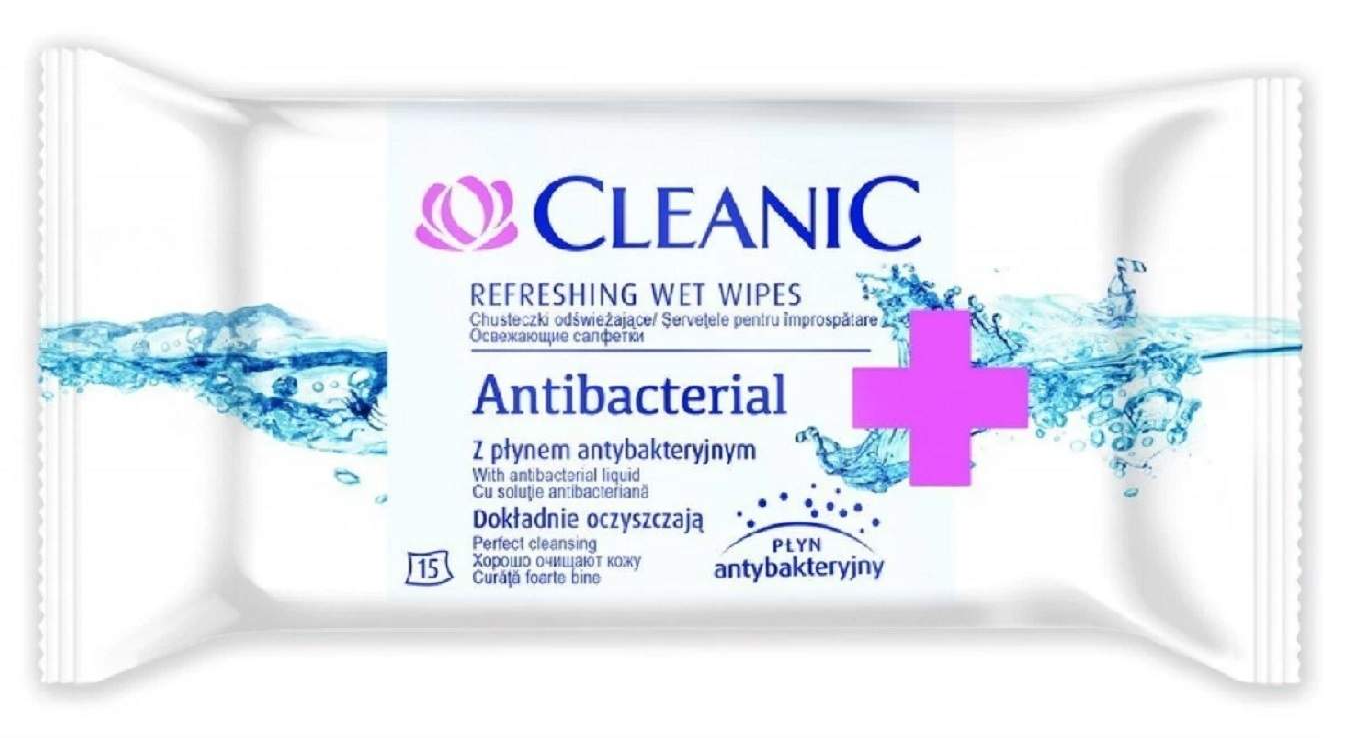 Vlažne maramice CLEANIC antibacterial 15kom - Cenoteka