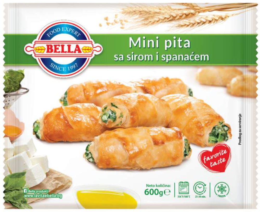 BELLA mini pite sa sirom i spanaćem 600g - Cenoteka