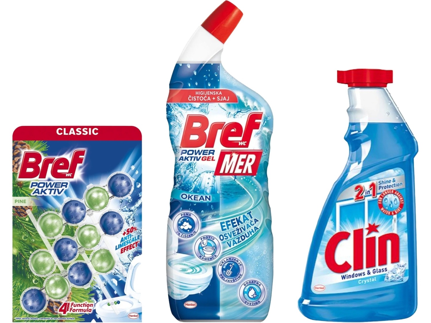 BREF WC osveživač 3x50g + MERIX Clin 500ml + BREF Mer 700ml - Cenoteka