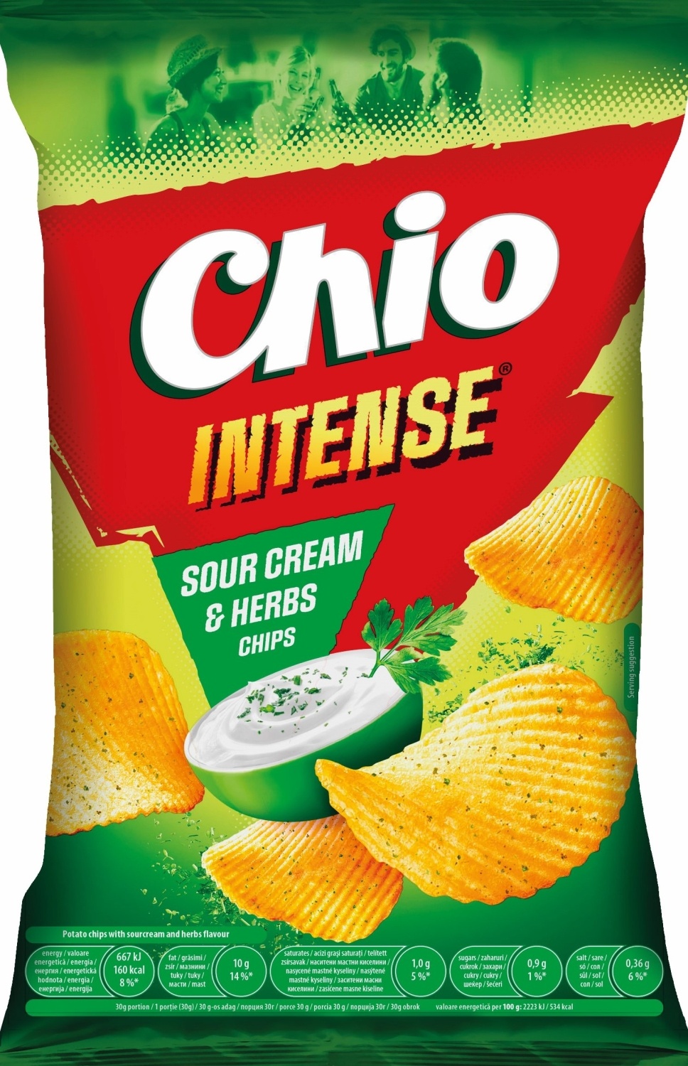 CHIO čips intense sour cream & herbs 120g - Cenoteka