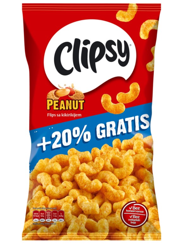 Flips MARBO Clipsy peanut 140g + 20g gratis - Cenoteka