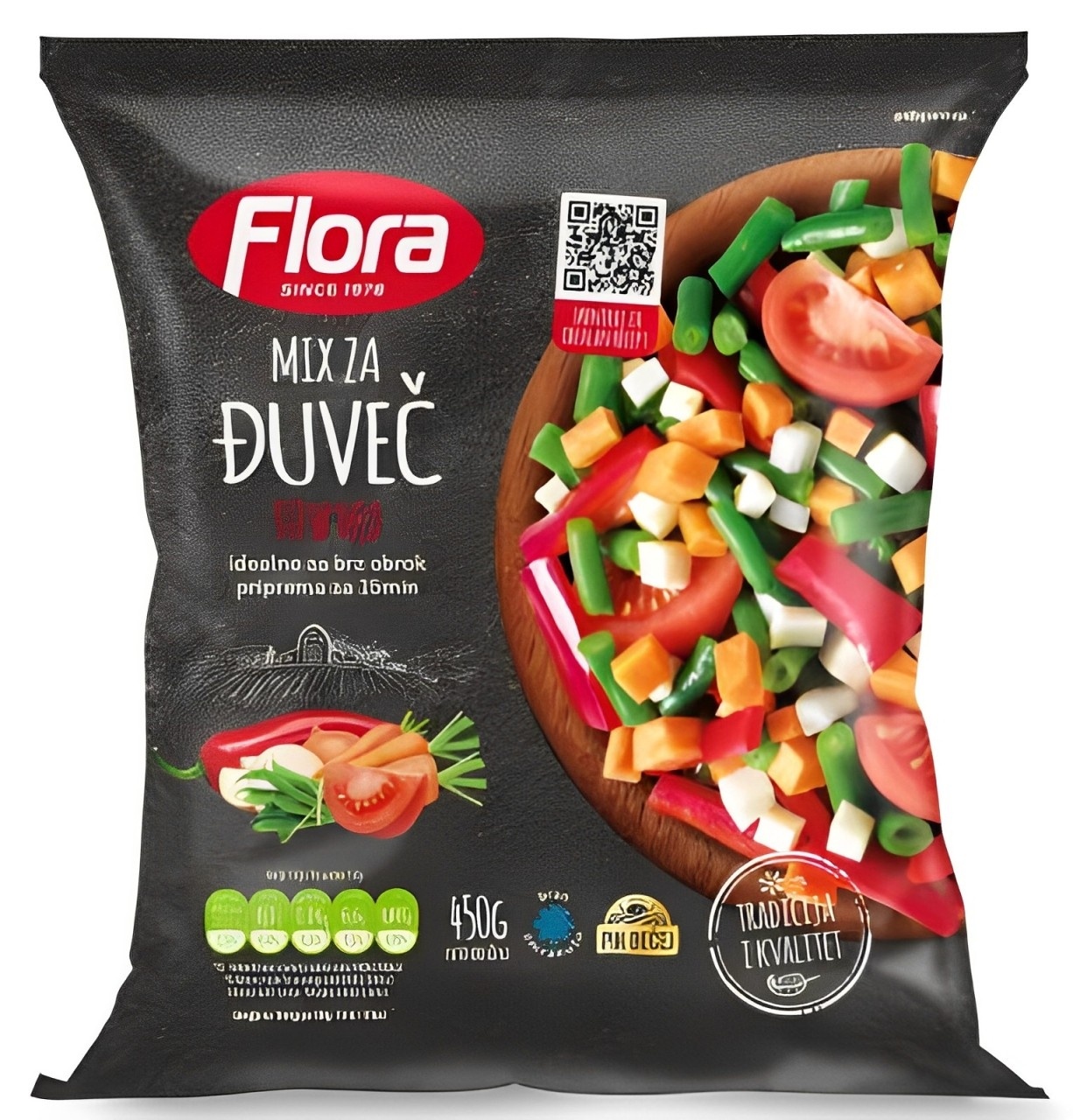 FLORA mešavina povrća za đuveč 450g - Cenoteka