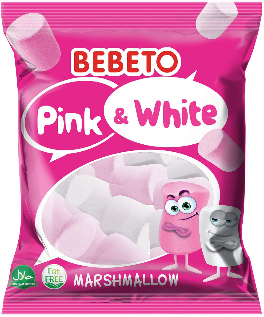 Gumene bombone BEBETO marshmallow pink&white 60g - Cene i Akcije
