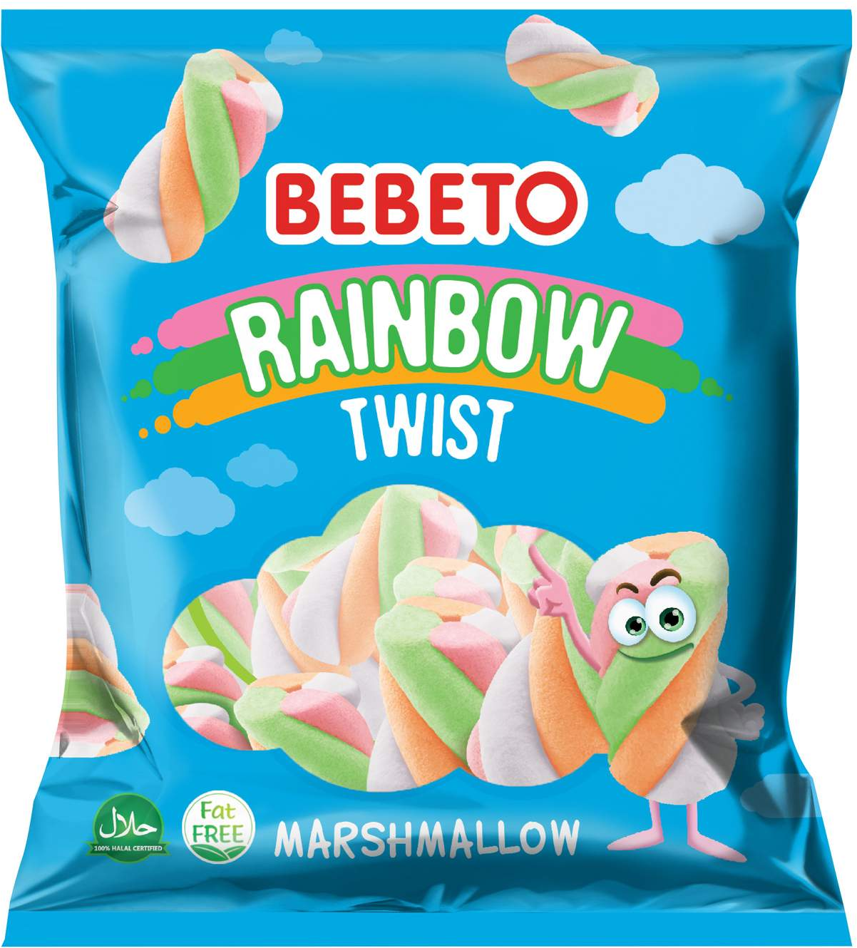 Gumene bombone BEBETO marshmallow rainbow twist 60g - Cene i Akcije