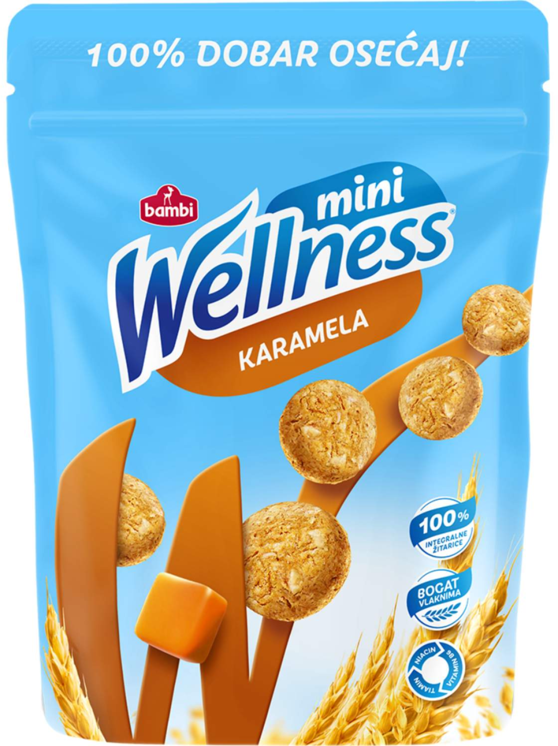 Keks WELLNESS mini karamela 70g - Cenoteka