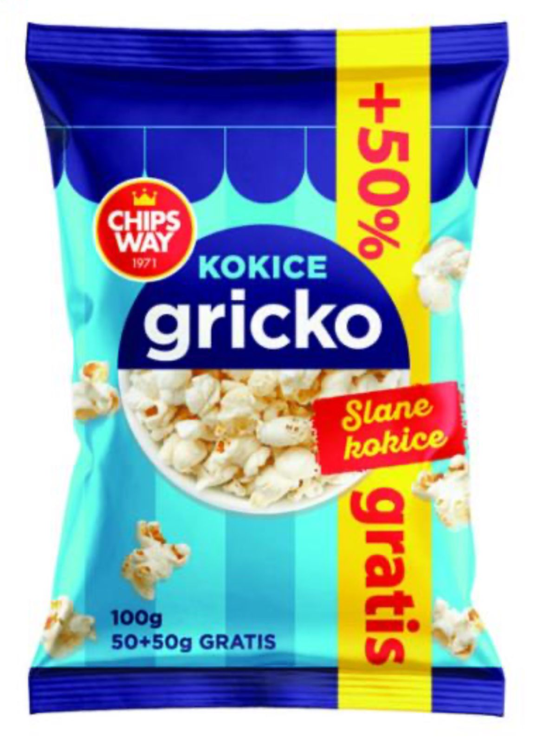 Kokice CHIPS WAY Gricko 50g + 50g gratis - Cenoteka