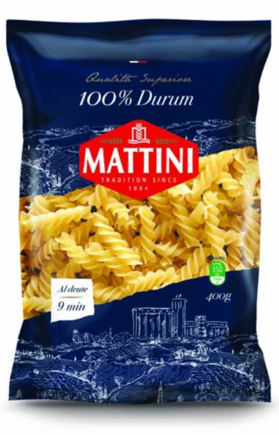 Makarone MATTINI durum spirale 400g - Cenoteka
