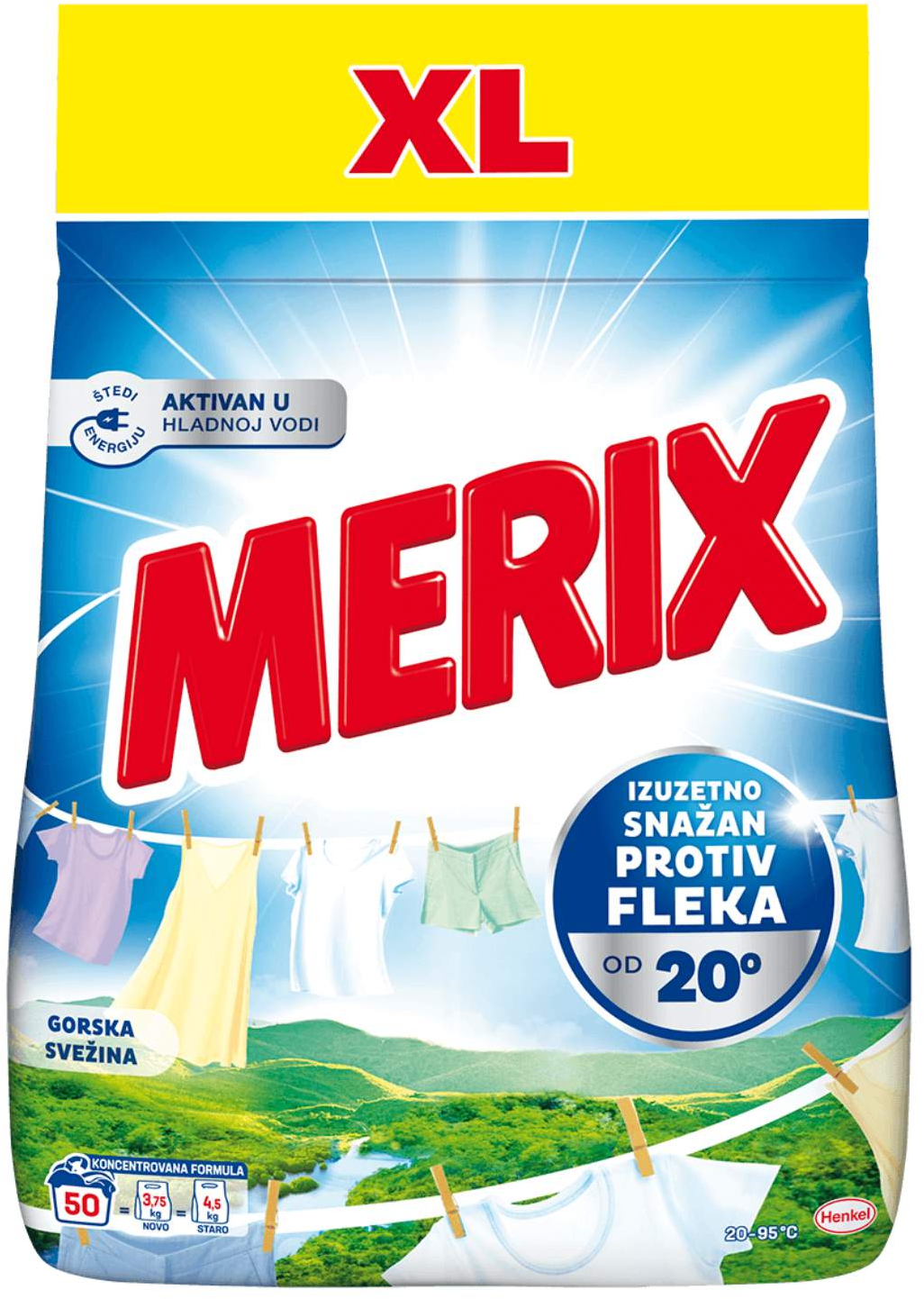 MERIX gorska svežina 50 pranja (3,75kg) - Cenoteka