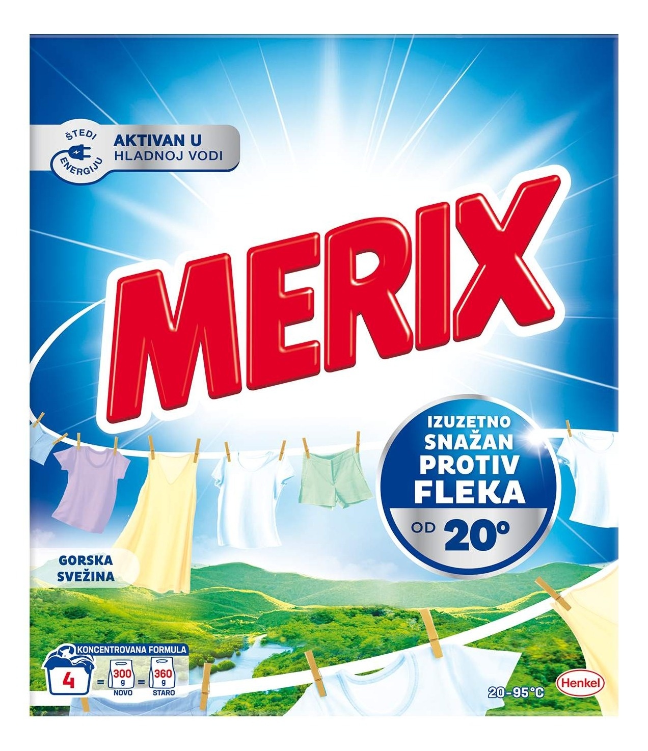 MERIX mountain fresh deterdžent za veš 4 pranja (360g) - Cenoteka