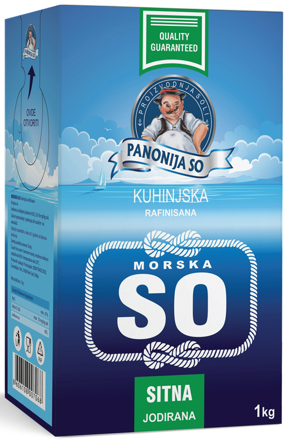 Morska so PANONIJA sitna jodirana 1kg - Cenoteka