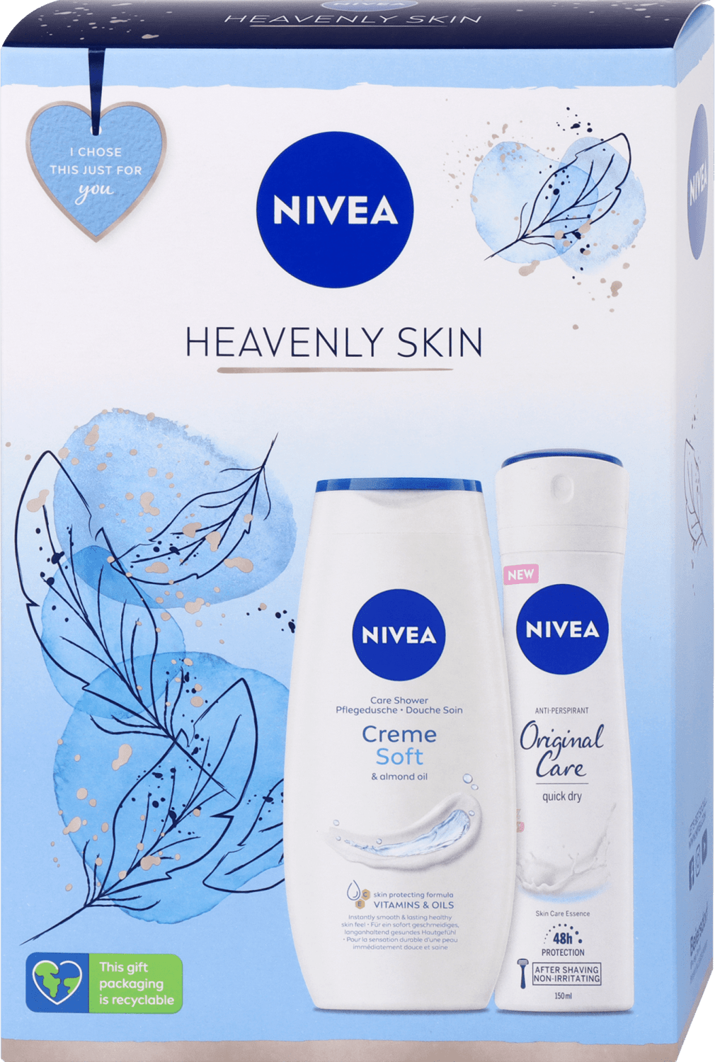 NIVEA set Heavenly Skin (dezodorans i gel za tuširanje) - Cenoteka