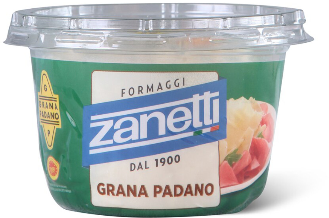 Parmezan ZANETTI grana padano u komadićima 32% m.m. 100g - Cenoteka