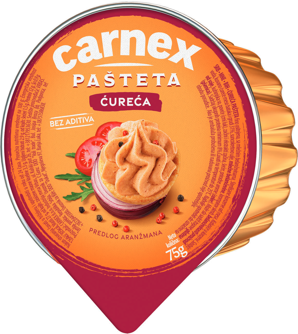Pašteta ćureća CARNEX 75g - Cenoteka