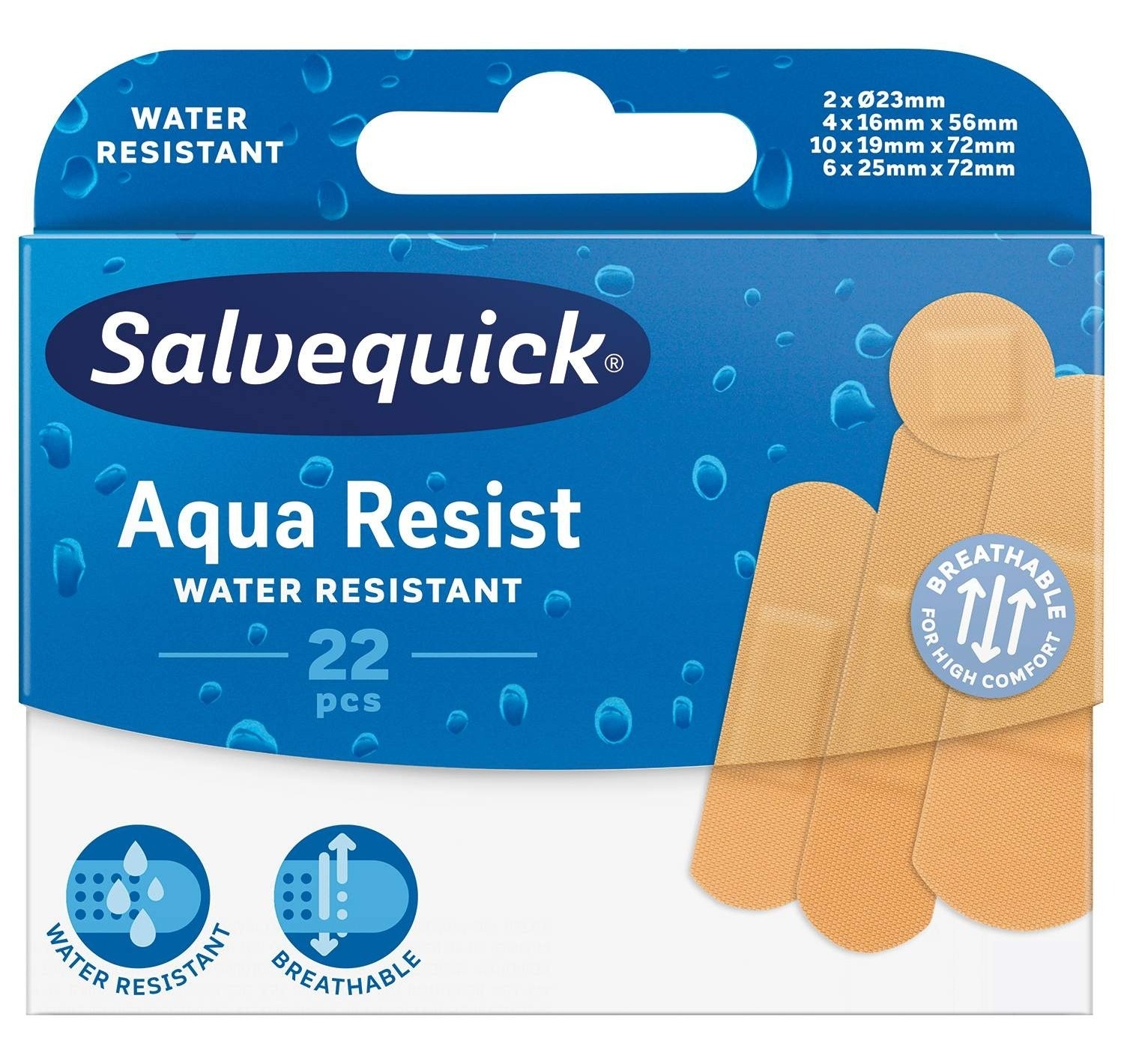 Flaster SALVEQUICK Aqua resist 4 veličine 22kom - Cenoteka