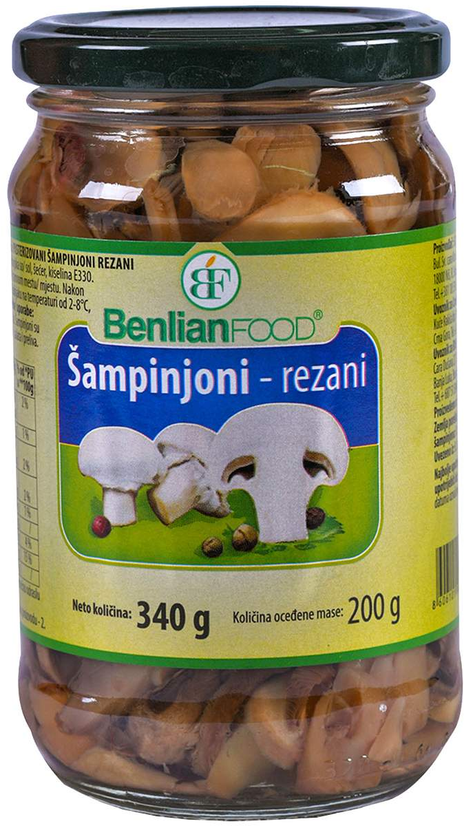 Šampinjoni BENLIAN rezani 340g - Cenoteka