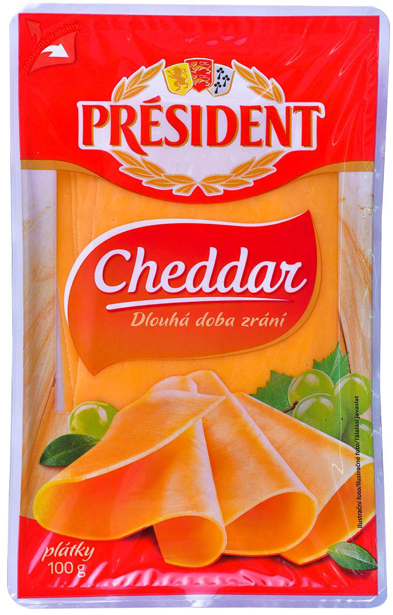 Sir PRESIDENT cheddar slajs 100g - Cenoteka