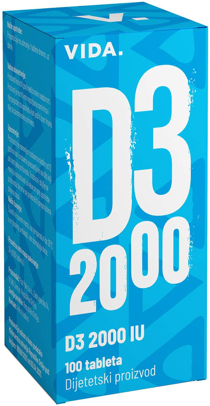 VIDA vitamin D3 2000 iu 100kom - Cenoteka
