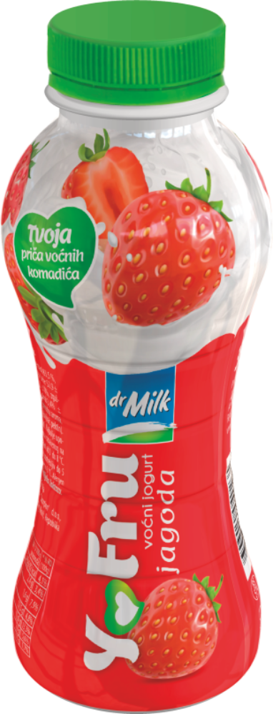 Voćni jogurt DR. MILK jagoda 330g - Cenoteka