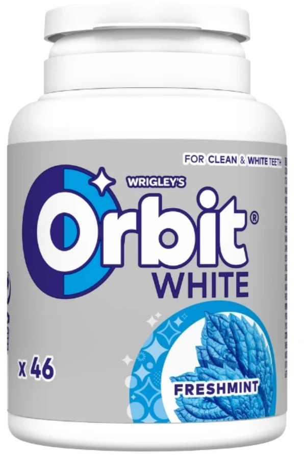 Žvake ORBIT white freshmint bottle 46kom - Cenoteka