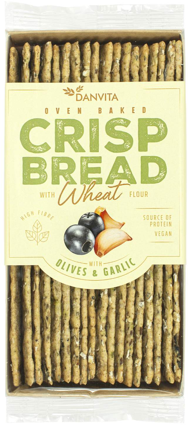 DANVITA Crisp bread hrskave pločice maslline beli luk 130g - Cenoteka