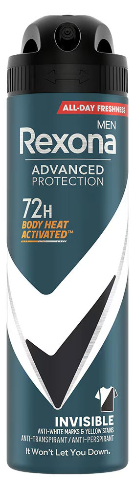 Dezodorans REXONA Men advanced protection invisible B&W 150ml - Cenoteka