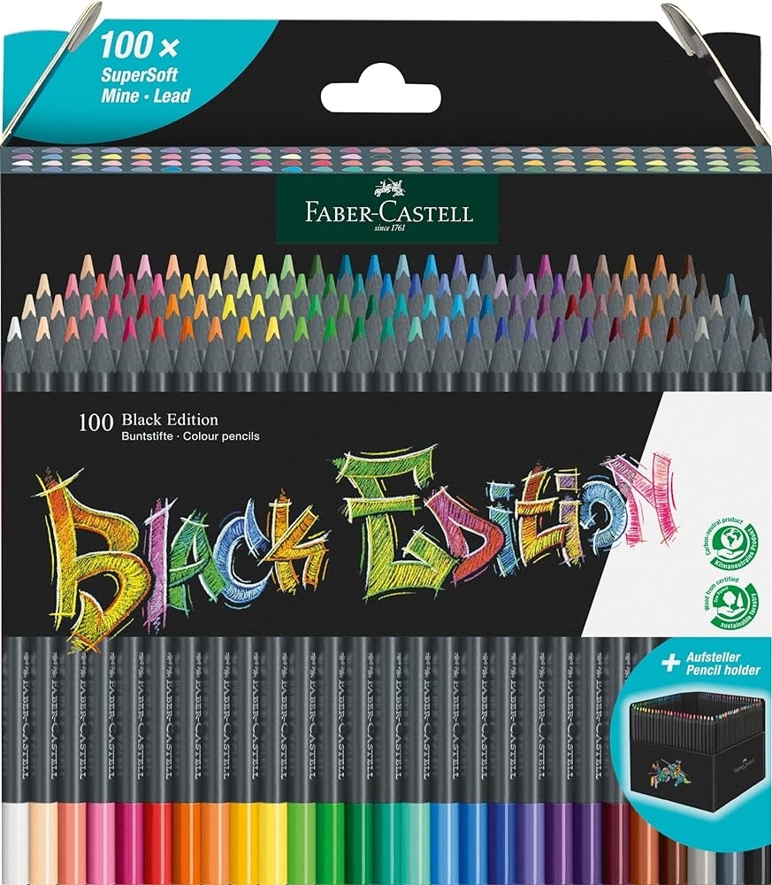 Drvene boje FABER CASTELL black edition 100kom - Cenoteka