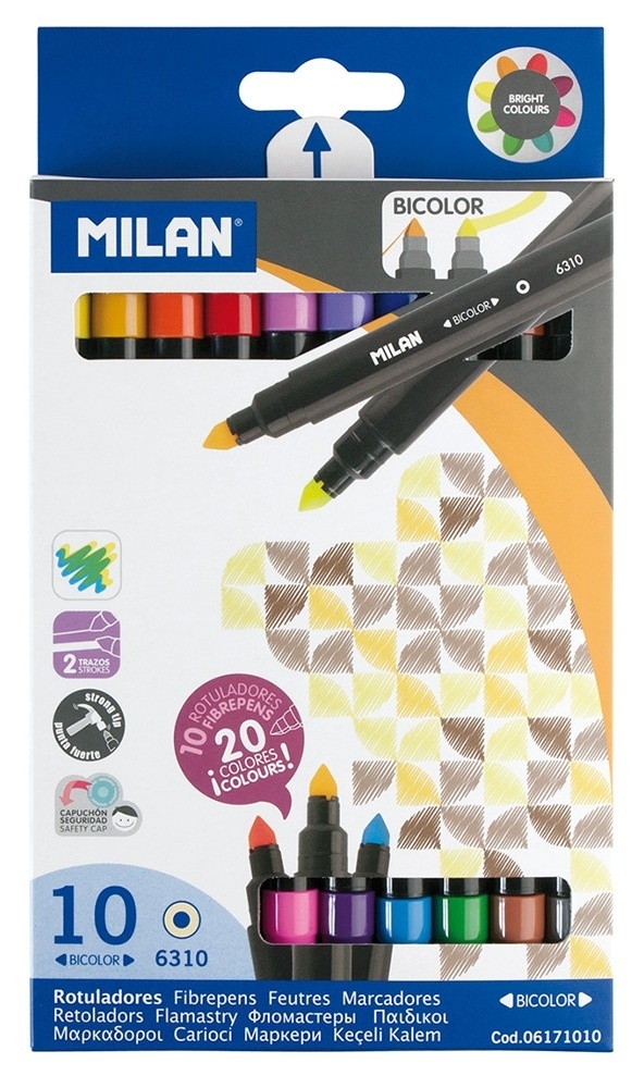 Flomasteri MILAN bicolor 10kom - Cenoteka