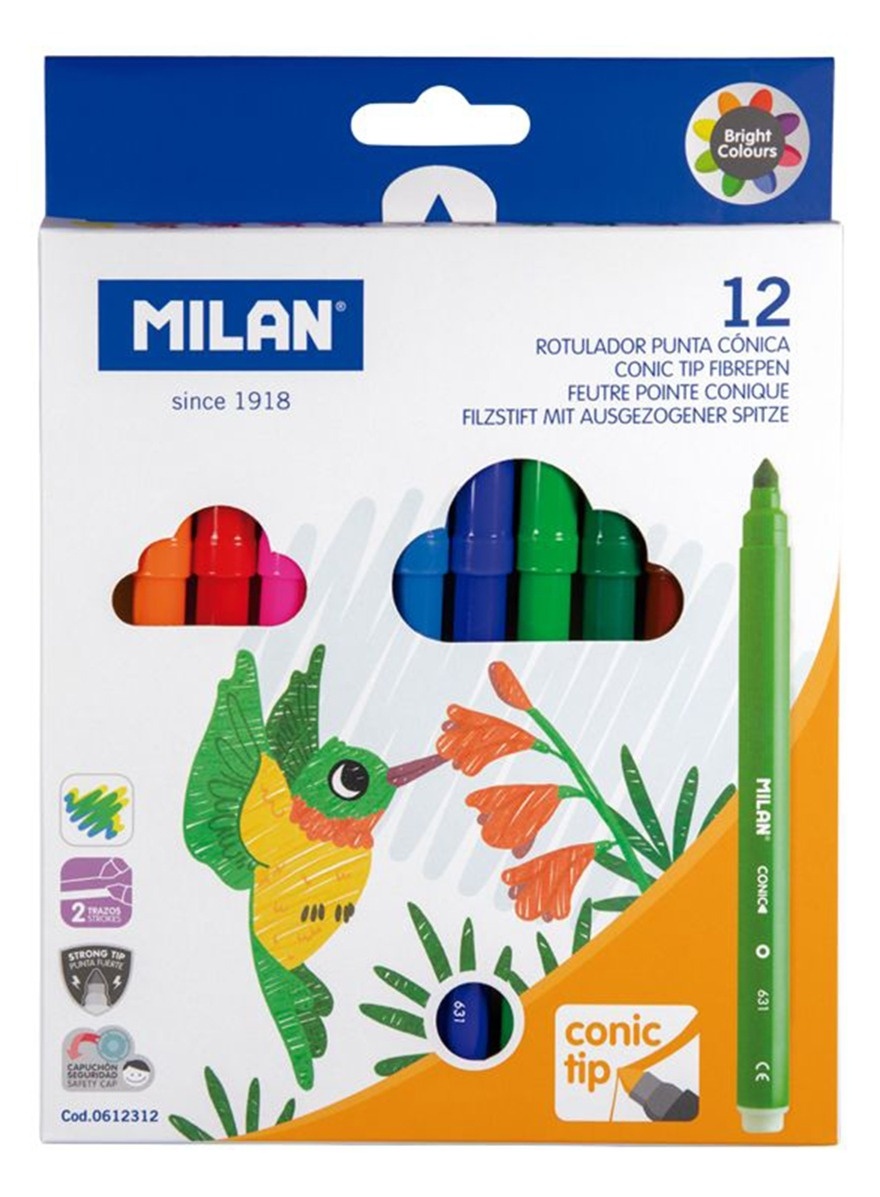 Flomasteri MILAN conic 12kom - Cenoteka