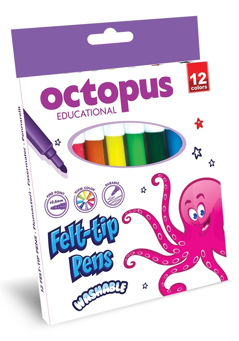 Flomasteri OCTOPUS unl vodoperiv 12kom - Cenoteka