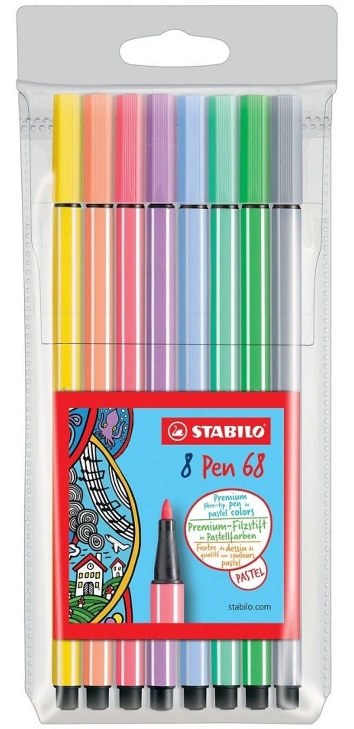 Flomasteri STABILO pen 68 pastel 8kom - Cenoteka