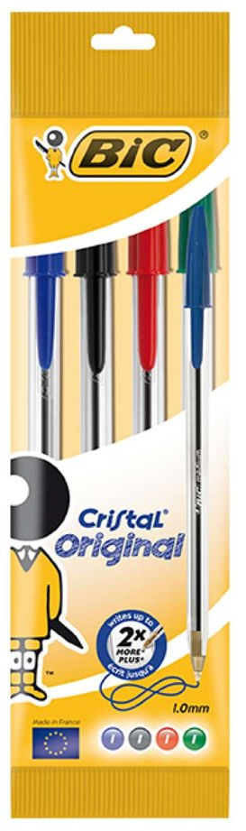 Hemijska olovka BIC crystal više boja 4kom - Cenoteka