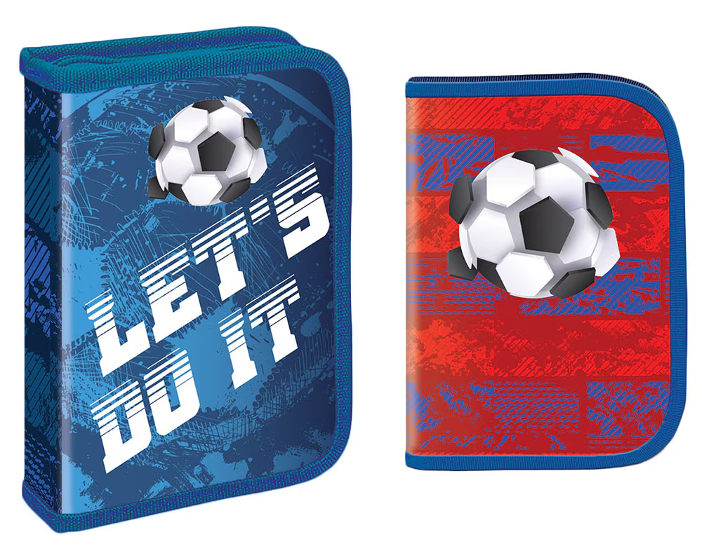 Jednodelna pernica sa dva flepa S-COOL puna plavo-crvena - Cenoteka