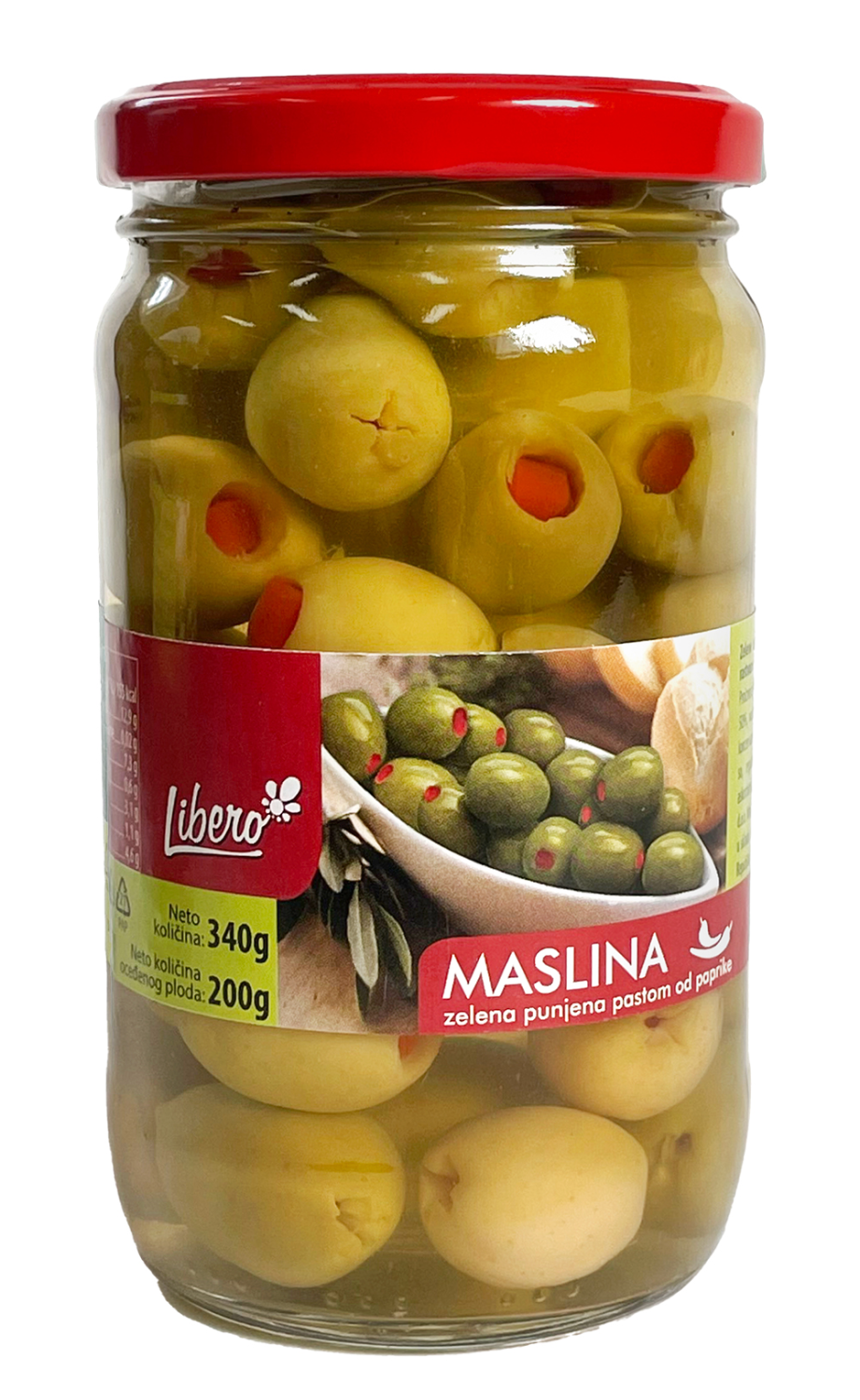 LIBERO zelene masline sa paprikom 340g - Cenoteka