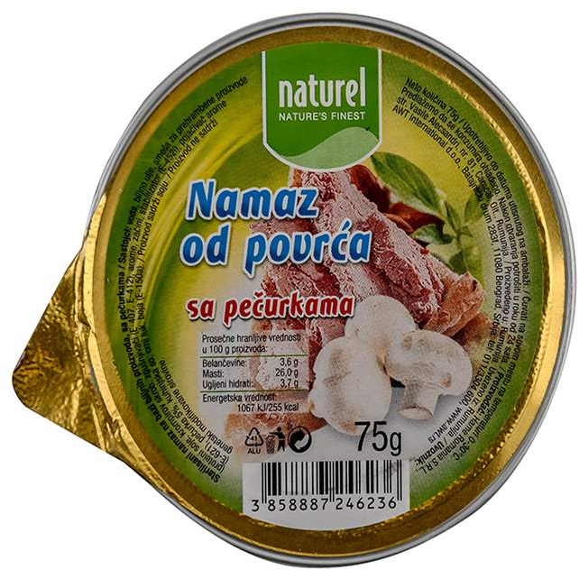 NATUREL namaz od povrća sa pečurkama 75g - Cenoteka