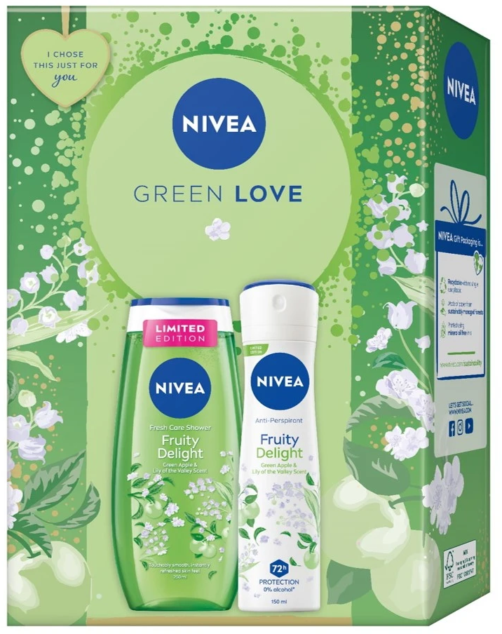 NIVEA set green love box (gel za tuširanje i dezodorans) - Cenoteka