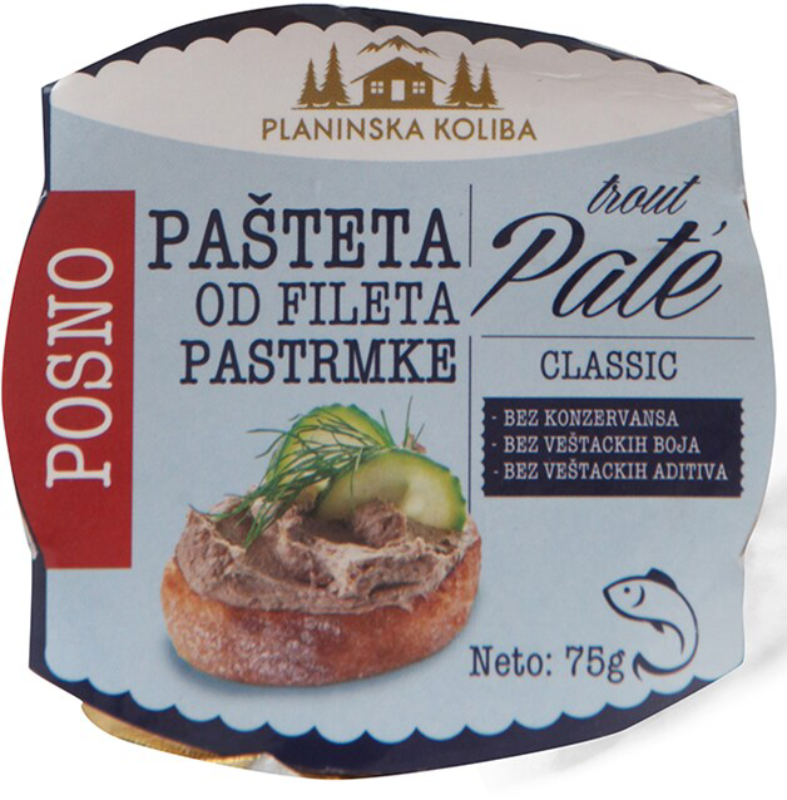 Pašteta od fileta pastrmke PLANINSKA KOLIBA 75g - Cenoteka