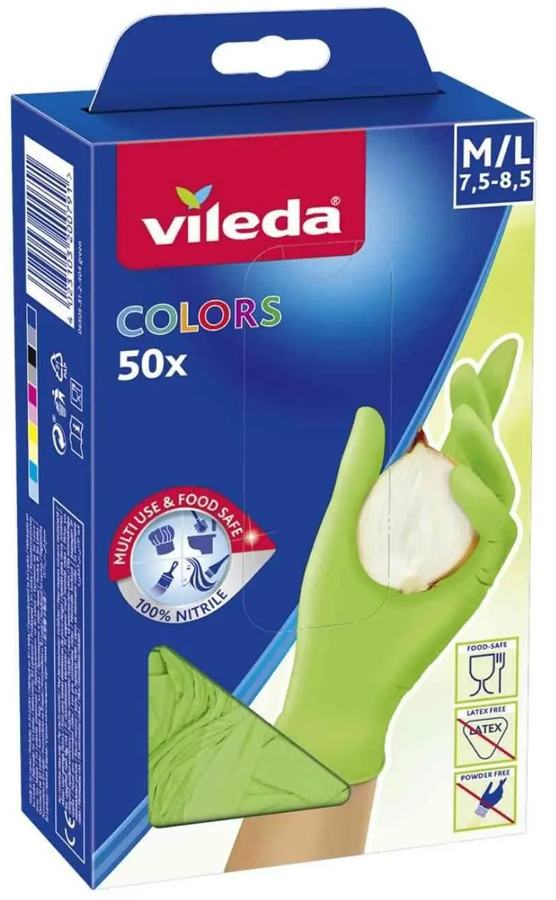 VILEDA rukavice colors sensitive M/L 50kom - Cenoteka
