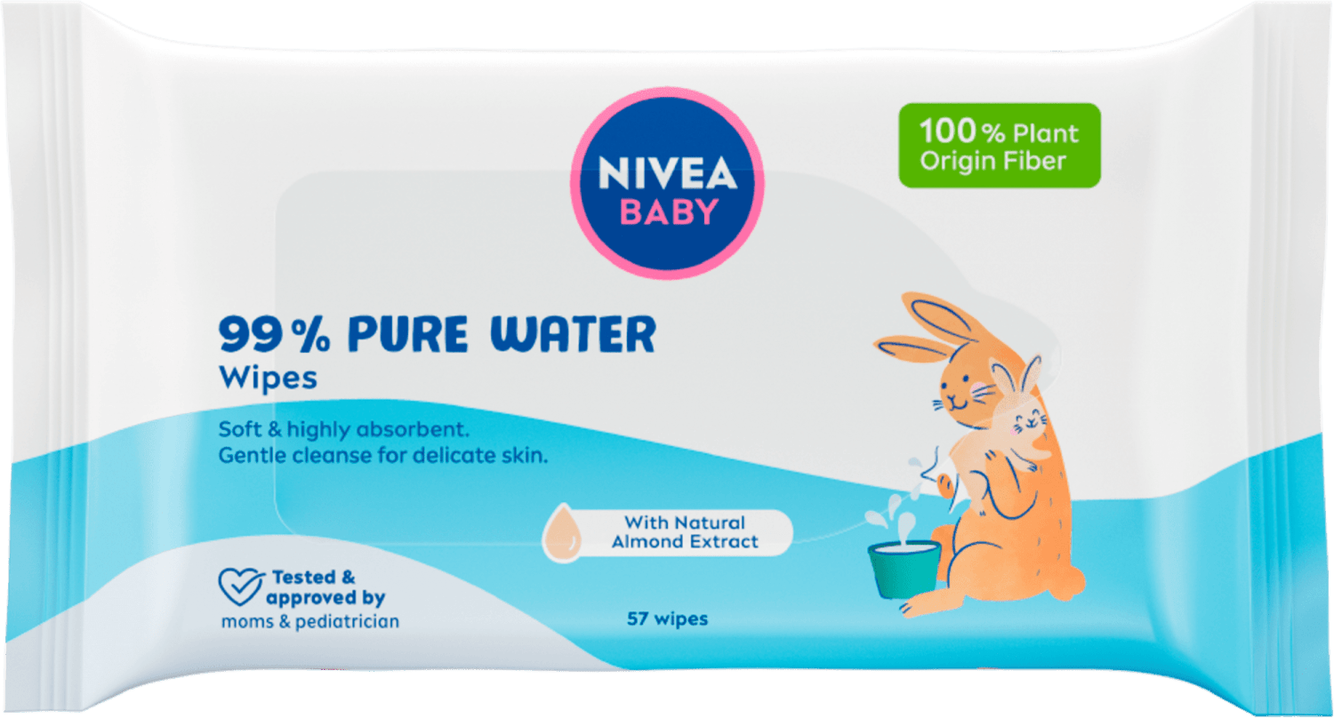 Vlažne maramice NIVEA Baby 99% pure water 57kom - Cenoteka