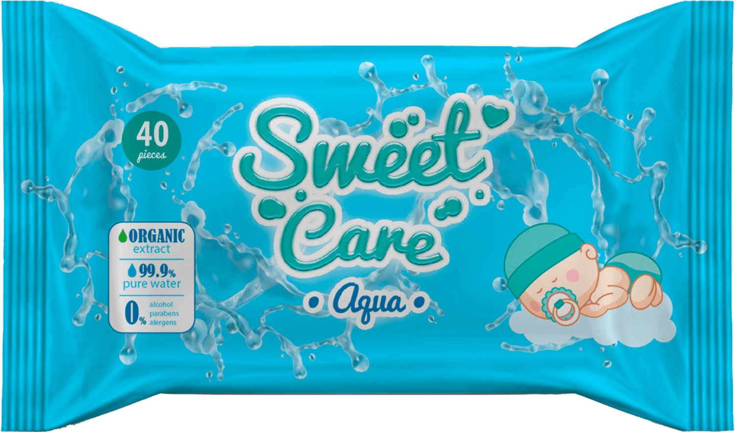Vlažne maramice za bebe SWEET CARE Aqua 40kom - Cenoteka
