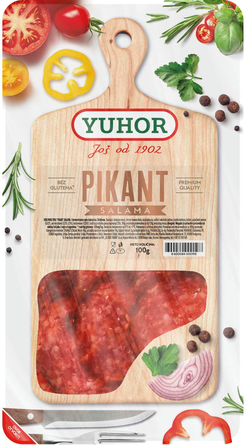 YUHOR pikant salama slajs 100g - Cenoteka