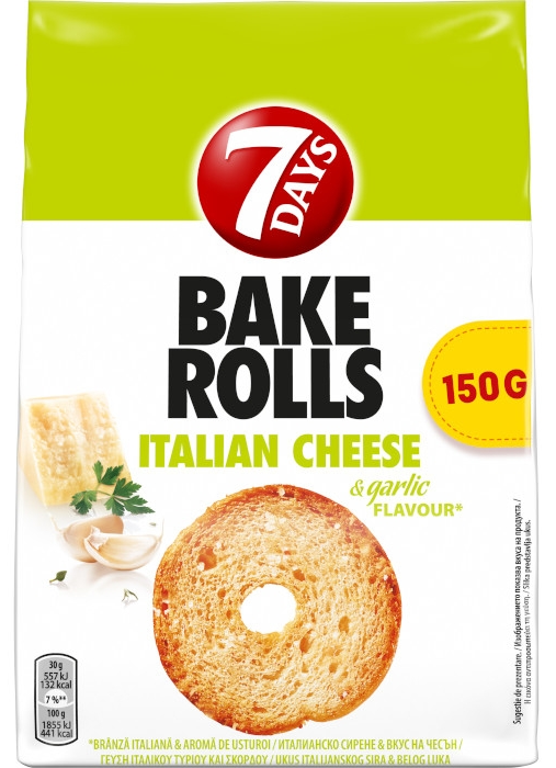 7 DAYS Bake rolls Italian cheese&garlic 150g - Cenoteka