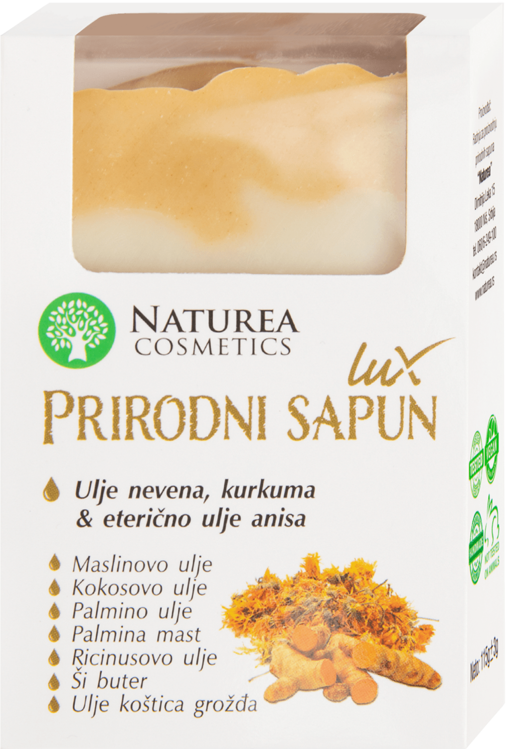 NATUREA sapun ulje nevena kurkuma anis 115g - Cenoteka