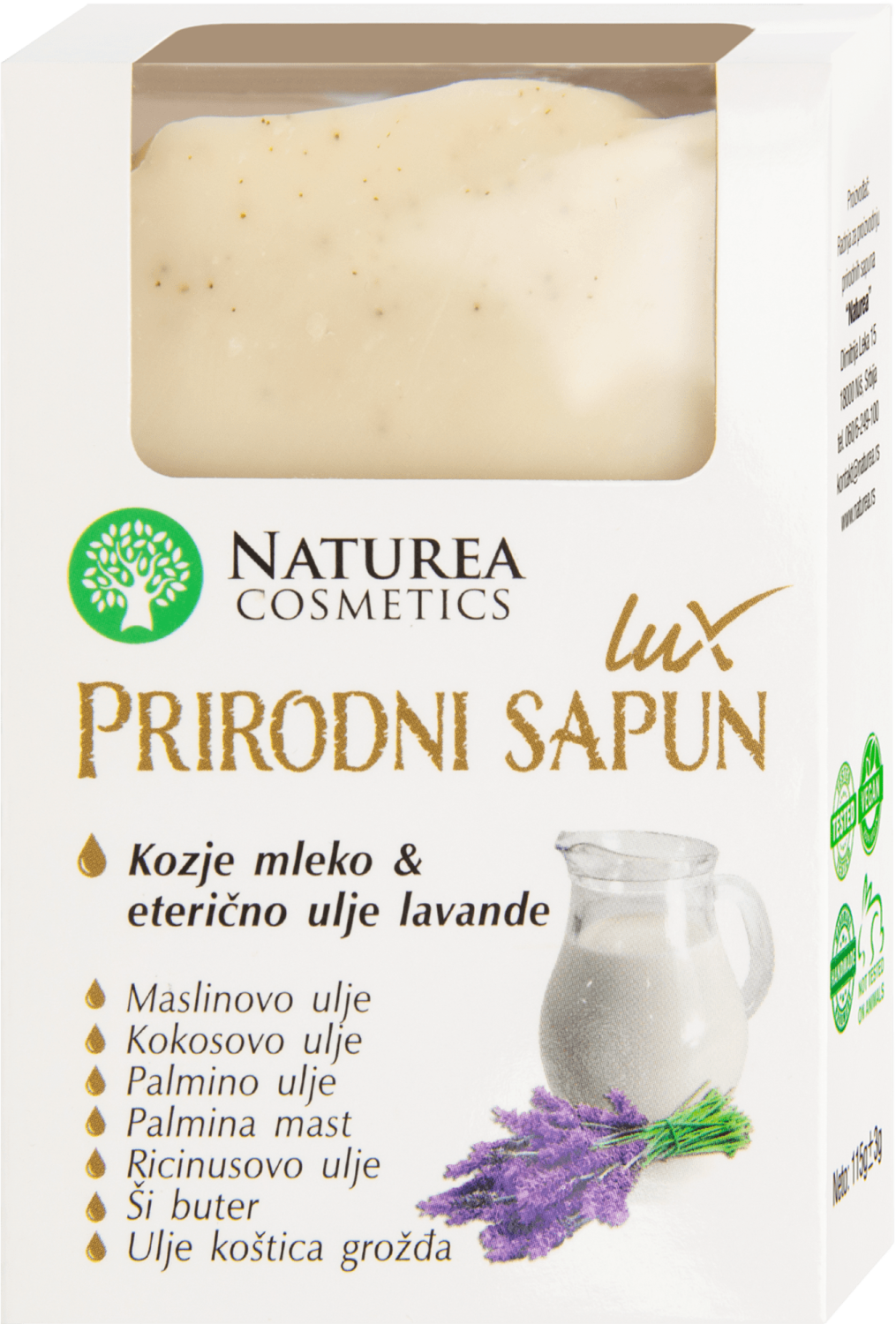 NATUREA sapun lux kozje mleko i ulje lavande 115g - Cenoteka