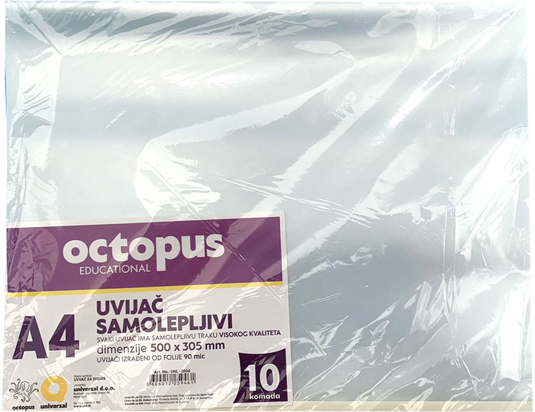 Uvijač za sveske A4 OCTOPUS samolepljivi 10kom - Cenoteka