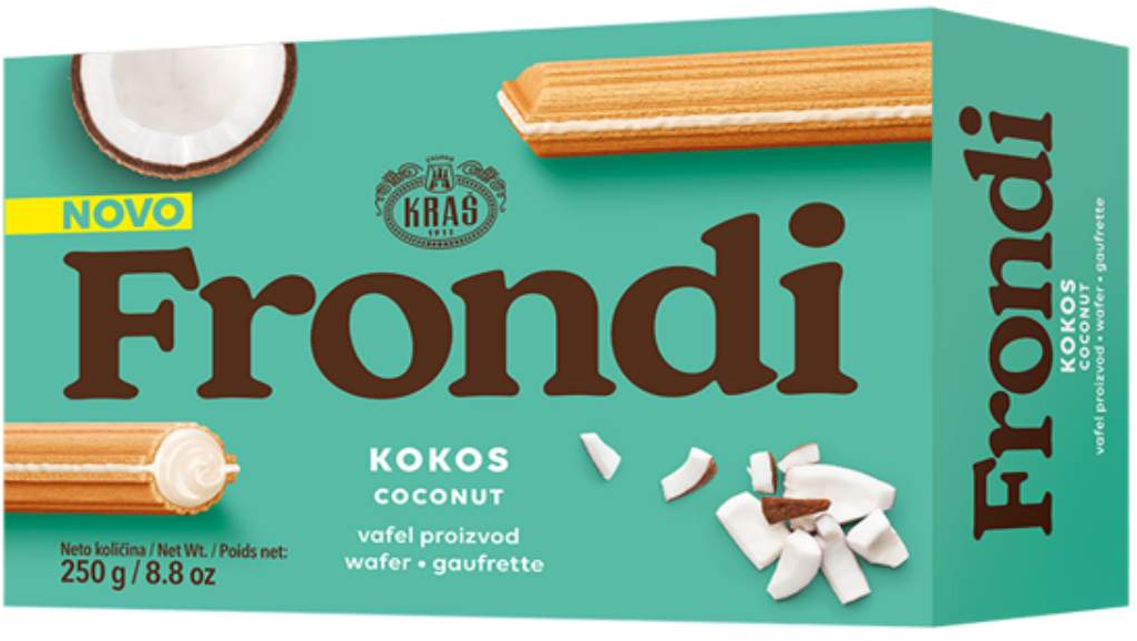 Vafl KRAŠ Frondi kokos 250g - Cenoteka