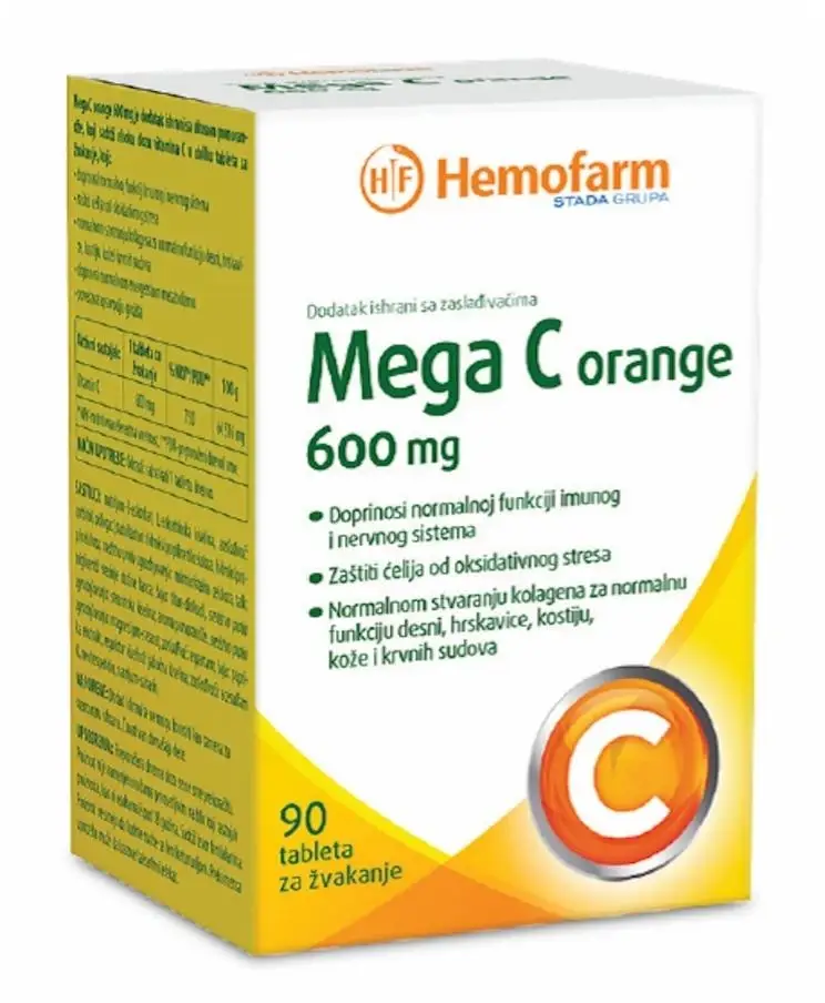 HEMOFARM mega C orange 600mg 90kom - Cenoteka